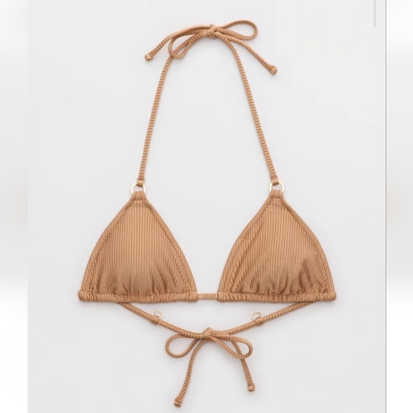 aerie | Swim | Nwt Aerie Shine Rib String Triangle Bikini Top | Poshmark